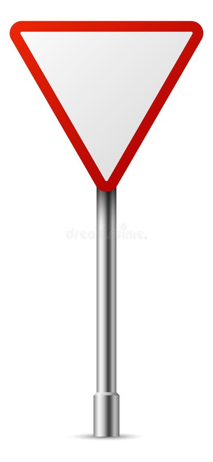 Realistic Yield Symbol. Upside Down Triangle Road Sign Stock Vector ...