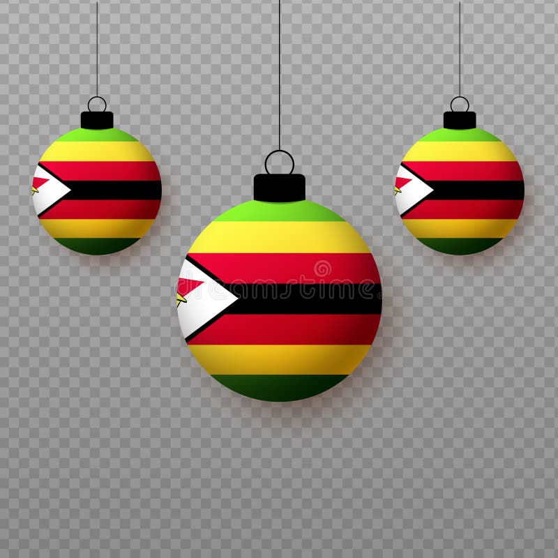 Realistic Zimbabwe Flag with Flying Light Balloons Stock Vector ...