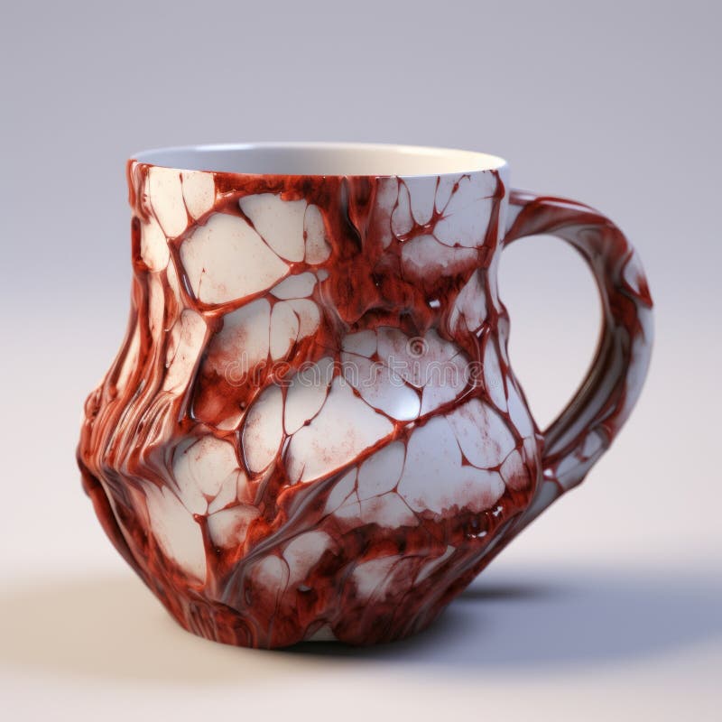 Realistic Zombiecore Mug with Fluid Networks and Harsh Realism Stock ...