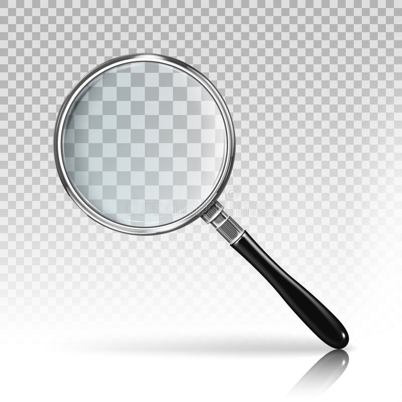 Realistisch Vergrootglas Op Transparant Stock Illustratie ...