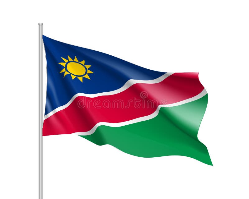 Realistische Flagge Namibias Vektor Abbildung - Illustration von ...