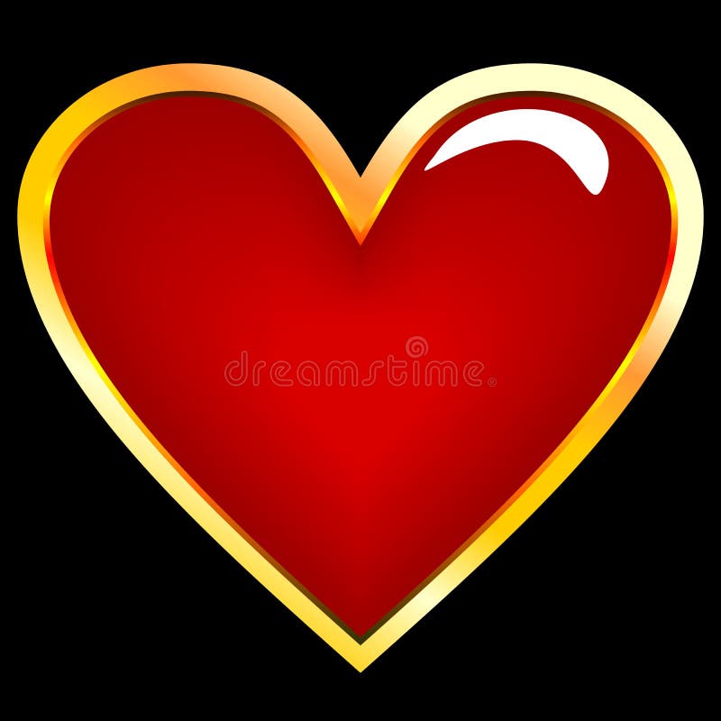 Realistische Illustratie Van Gouden Hart Vector Illustratie ...