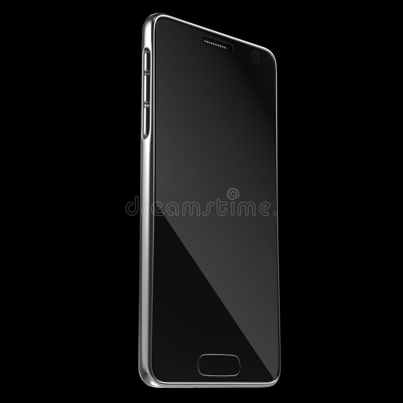 Realistische Silberne Smartphone- Oder Handy-Schablone Wiedergabe 3d ...
