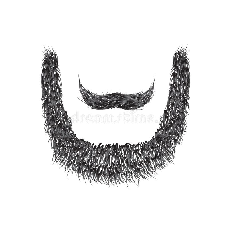 Realistischer Bart Lokalisiert Auf Weißem Hintergrund Vektor Abbildung ...