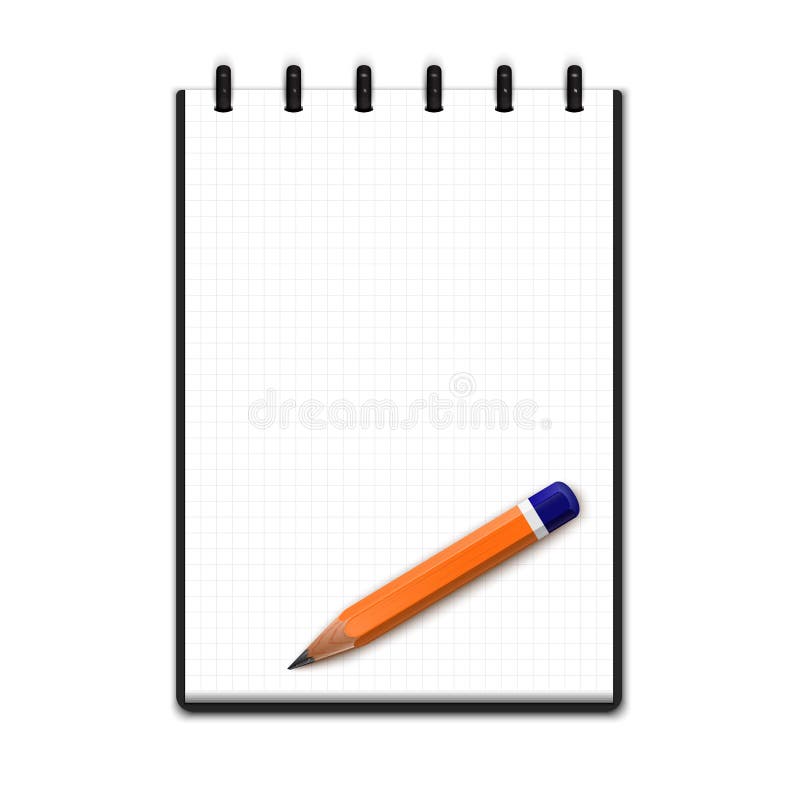 Realistischer Leerer Notizblock Mit Bleistift Vektor Abbildung ...