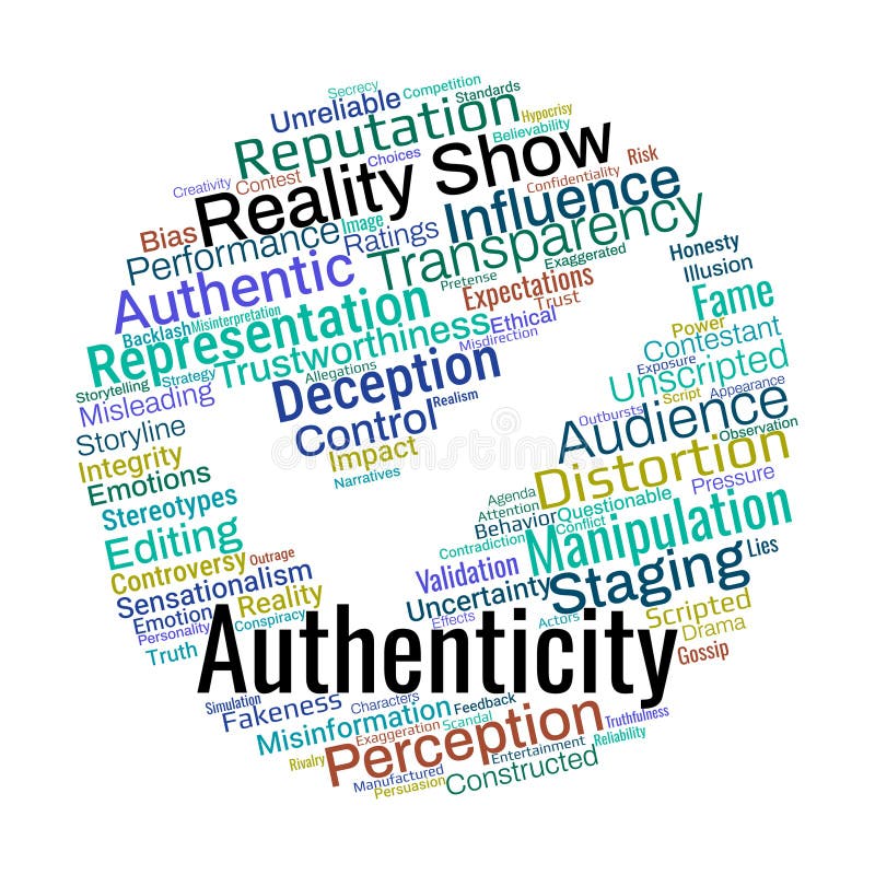 Reality Show Authenticity Word Cloud Stock Illustration - Illustration ...