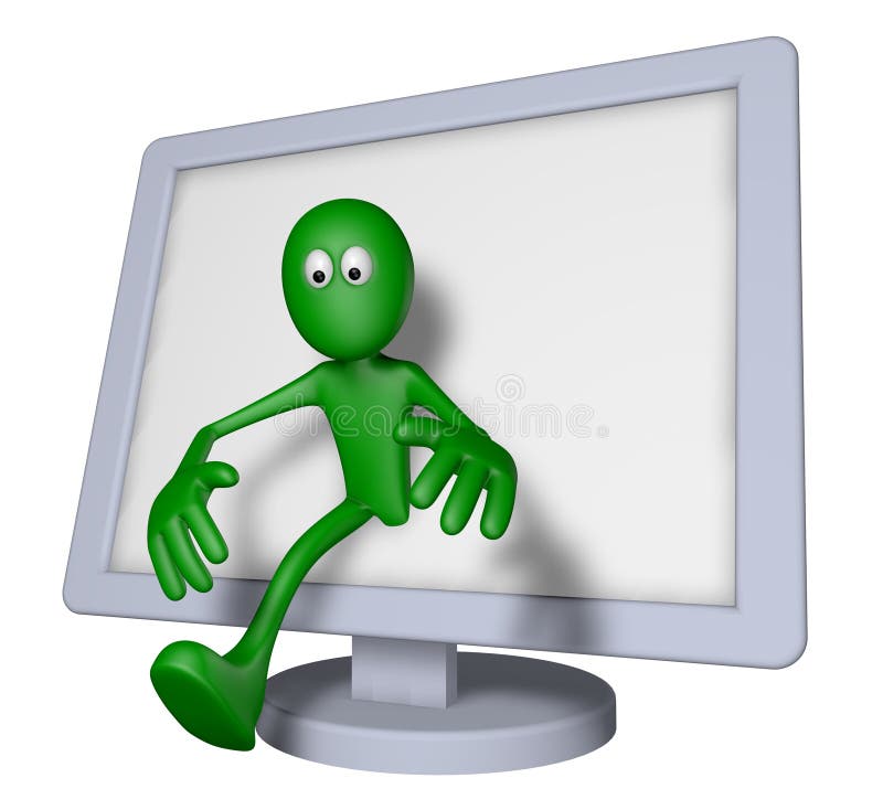 Desktop computer mascot stock vector. Illustration of electronics ...