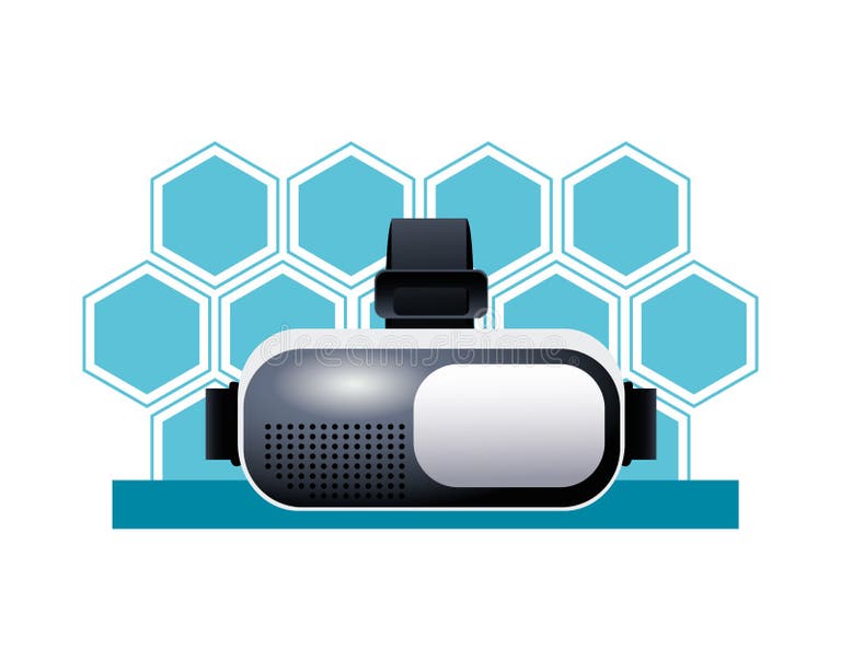 Reality Virtual Mask Technology Accessory with Lights Stock Vector ...