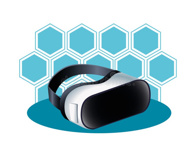 Reality Virtual Mask Technology Accessory with Lights Stock Vector ...