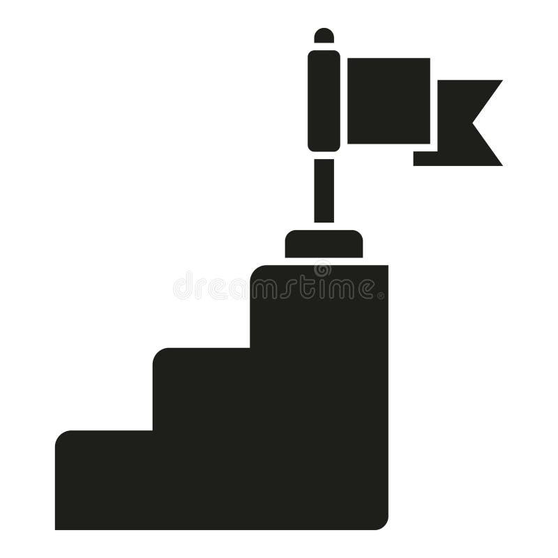 Realization Stairs Flag Target Icon Simple Vector. Balance Training ...