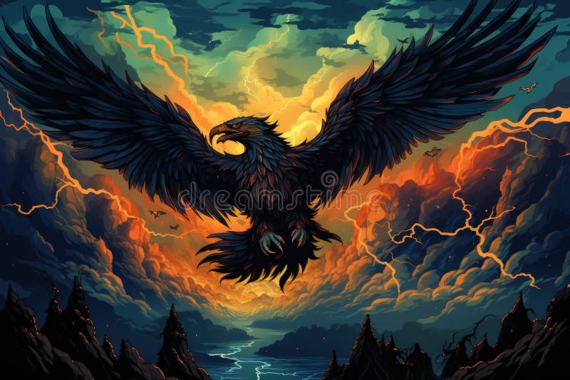 Ferocious Thunder Hawks, Ruling the Skies with Lightning and Thunder As ...