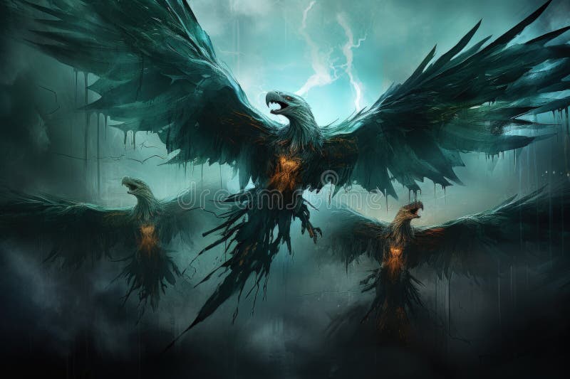 Ferocious Thunder Hawks, Ruling the Skies with Lightning and Thunder As ...