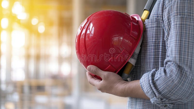 In the Realm of Skilled Trades, a Dedicated Construction Worker Stands ...