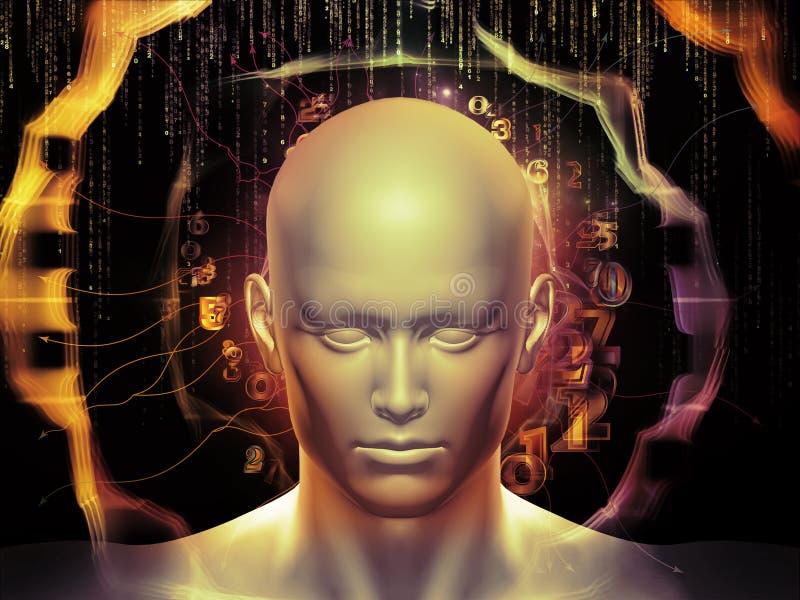 Realms of Digital Thoughts stock illustration. Illustration of math ...