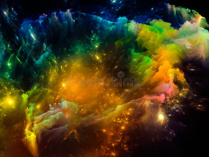 Realms of Interstellar Clouds Stock Illustration - Illustration of ...