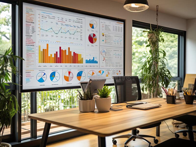 Realtime Analytics on Whiteboard in Open Office Stock Illustration ...