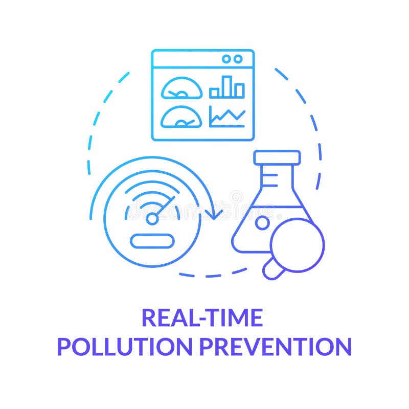 Realtime Pollution Prevention Blue Gradient Concept Icon Stock Vector ...