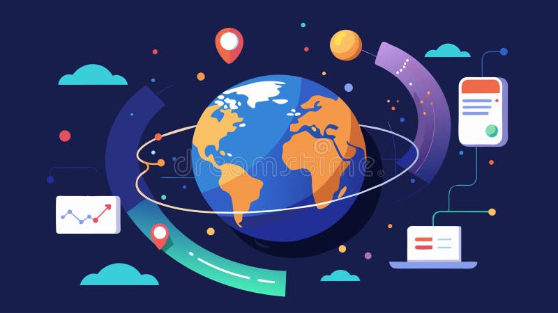 A Realtime Projection of Information Moving Around a Digital Globe in a ...