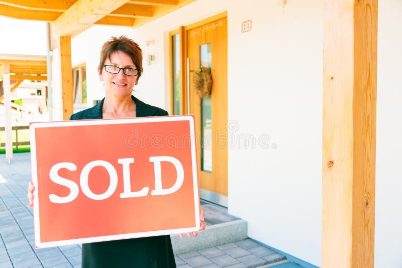 Realtor Selling a House stock photo. Image of people - 86426416