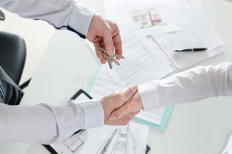 Realtor Shaking Hands with Her Client Stock Photo - Image of agent ...