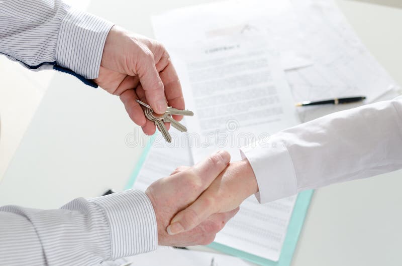 Realtor Shaking Hands with His Client Stock Photo - Image of real ...