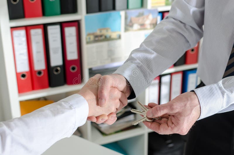 Realtor Shaking Hands with His Client Stock Image - Image of property ...