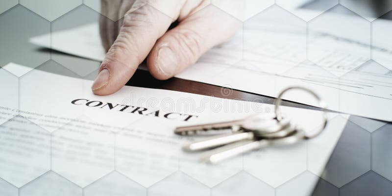 Realtor Showing a Contract, Geometric Pattern Stock Photo - Image of ...