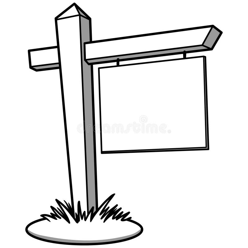 Realtor Sign Illustration stock vector. Illustration of post - 84883503