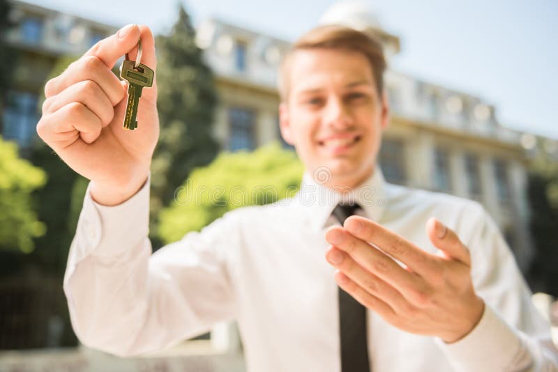 Realtor stock image. Image of portrait, happy, front - 55042699