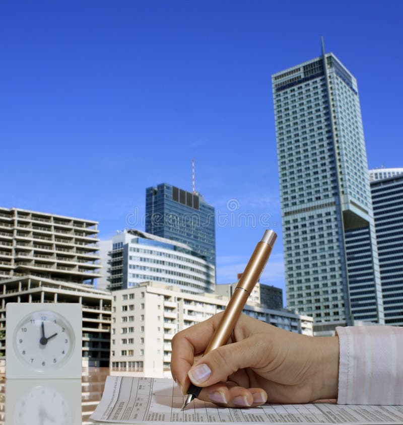 Realtor at work in office stock image. Image of income - 22827857