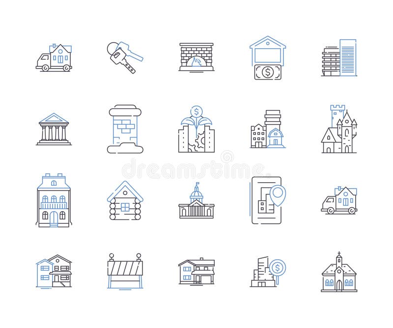 Realty and Building Outline Icons Collection. Realty, Building, Estate ... Realty and Building Outline Icons Collection. Realty, Building, Estate ...