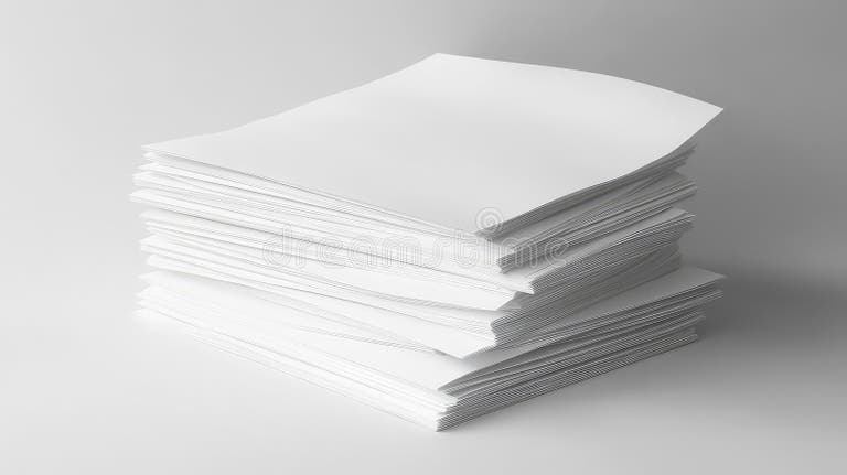 Ream stack of white paper stock illustration. Illustration of stack ...