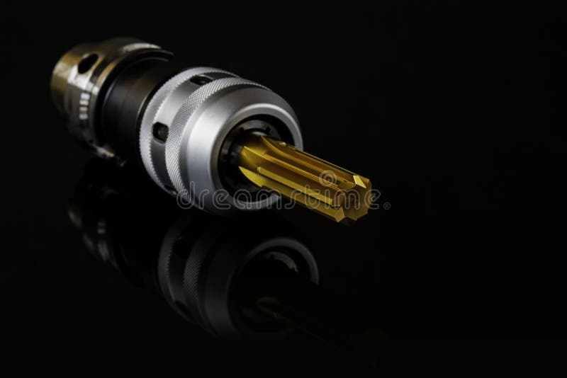 Reamer in Collet Tool Holder View from the Front. Straight Fluted ...