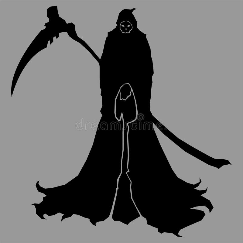 The Black Grim Reaper with the Big Bat Wings Stock Vector ...