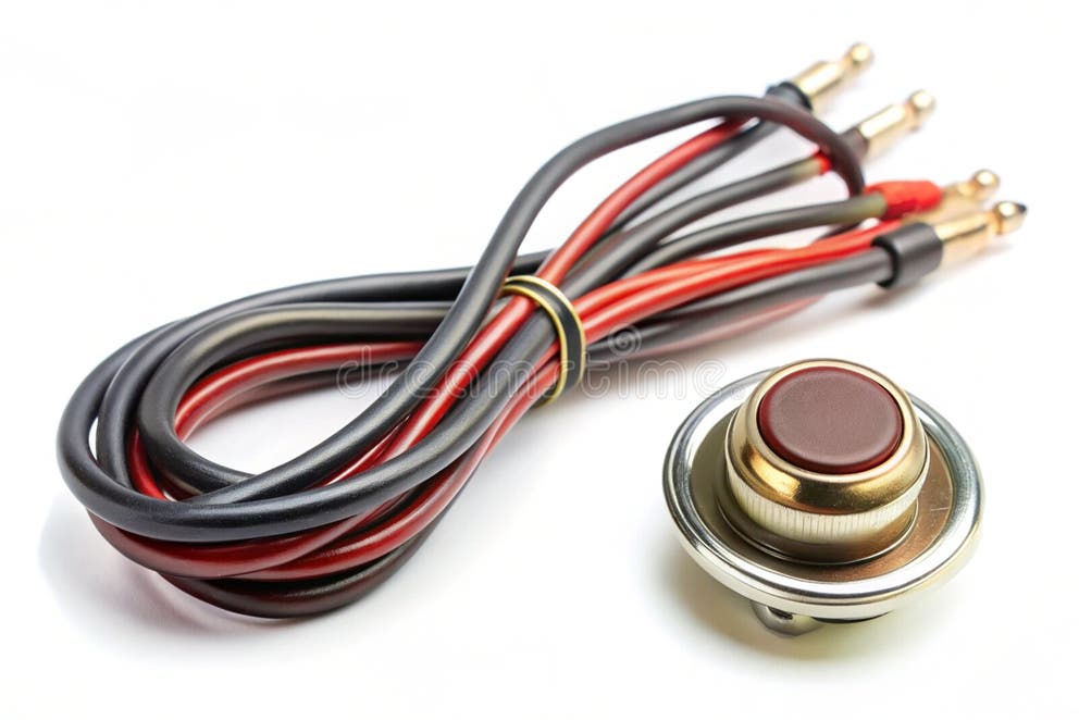 Rear Amplifier Switch Button and Wires Obsolete Stock Illustration ...