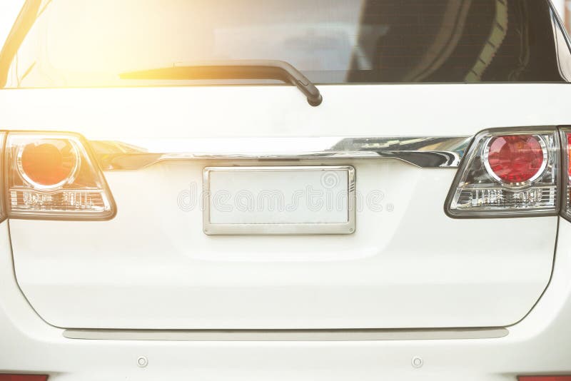 Rear Aspect or Back View of SUV Car in Day Time on Road Stock Image ...