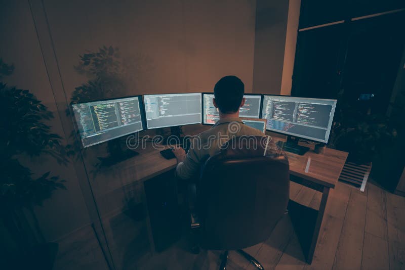 Engineer Behind Computer Monitor Stock Photos - Free & Royalty-Free ...