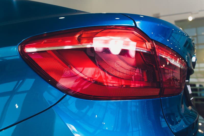 Rear Car Auto in Details Backlight Tail Light Lamp. Stock Photo - Image ...