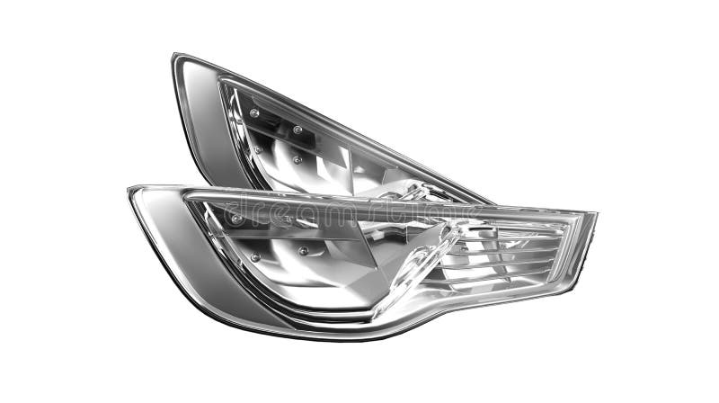 Rear Car Lights Isolated on White 3d Render Stock Illustration ...