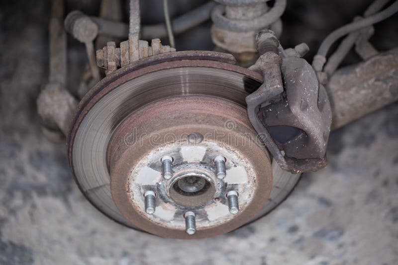 Rear Car Wheel Hub and Disc Brake with Removed Wheel Stock Image ...