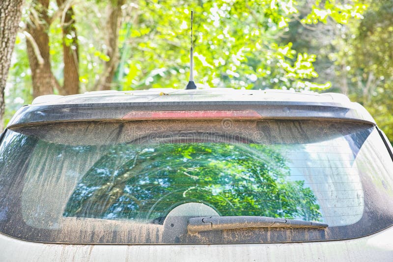 Rear Car Wiper with Dirty Dust on Rear Car Windows Stock Photo - Image ...