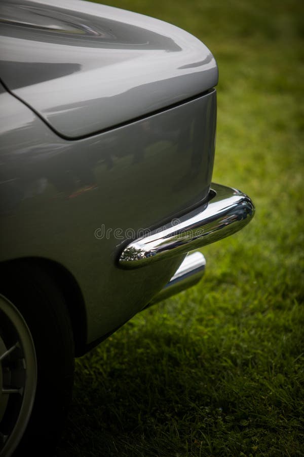 Rear Chrome Bumper of a Classic Retro Car Stock Photo - Image of custom ...