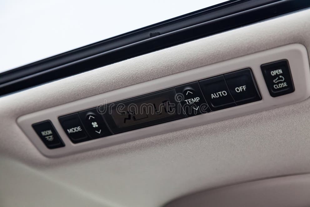 Rear Climate Control Panel on the Ceiling for Passengers Stock Image ...