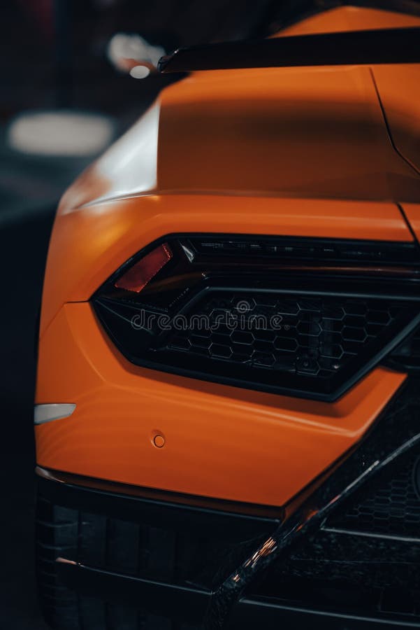 Rear Close-up of a Sleek, Orange Lamborghini Editorial Image - Image of ...