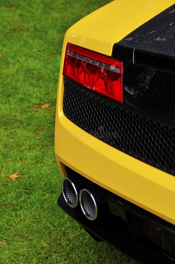 Rear Detail of an Italian Supercar Stock Photo - Image of light ...