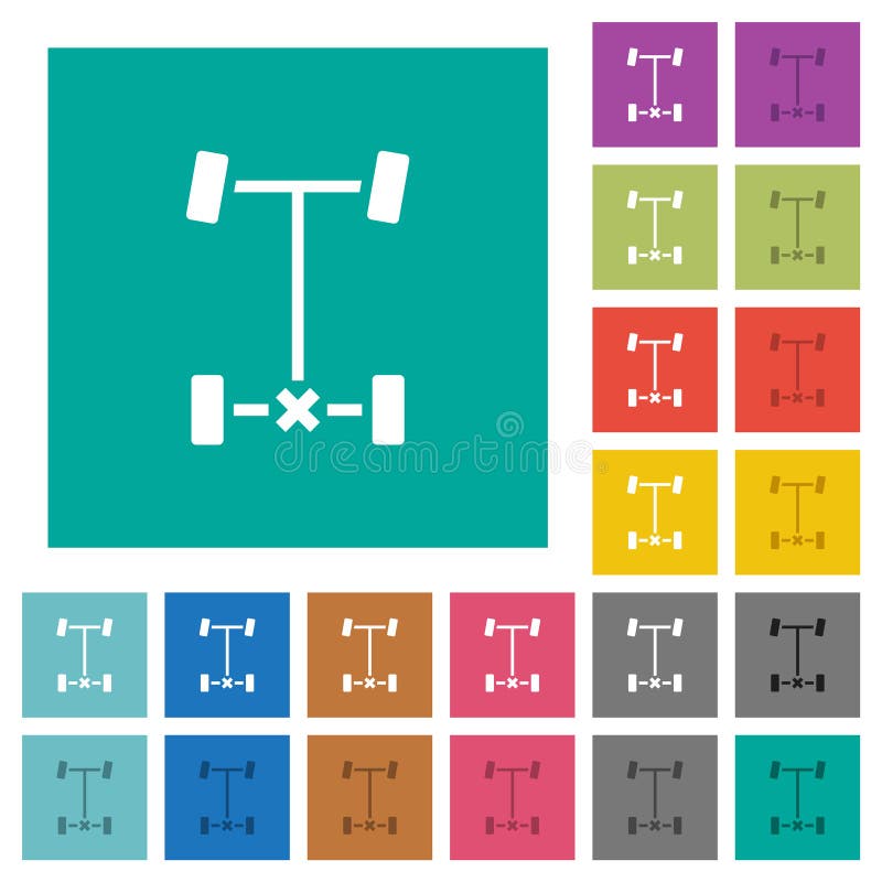 Rear Differential Lock Square Flat Multi Colored Icons Stock Vector ...