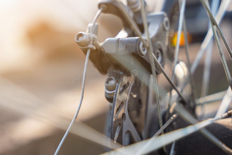 Rear Disc Brake System on a Bicycle Stock Photo - Image of spoke ...