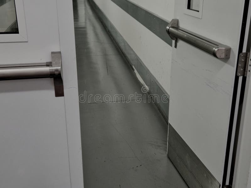 Rear Door of Department Store or Warehouse with Handle for Stock Image ...