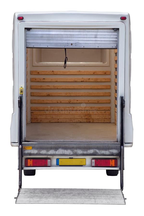Rear of empty box van stock photo. Image of tail, truck - 6268554