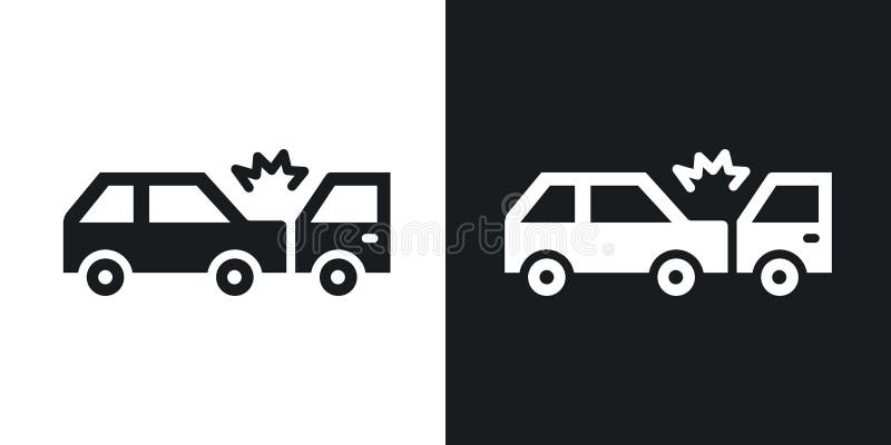 Rear End Collision Icon Vector Set on White Background Stock Vector ...
